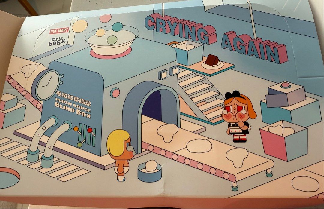 Blind box POP MART CRYING AGAIN - CRY BABY BADGE (not open), Hobbies ...