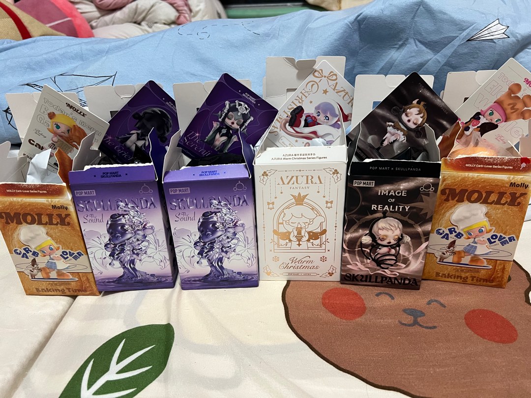 popmark molly labubu skullpanda 小野 盲盒, 興趣及遊戲, 玩具 & 遊戲類 - Carousell