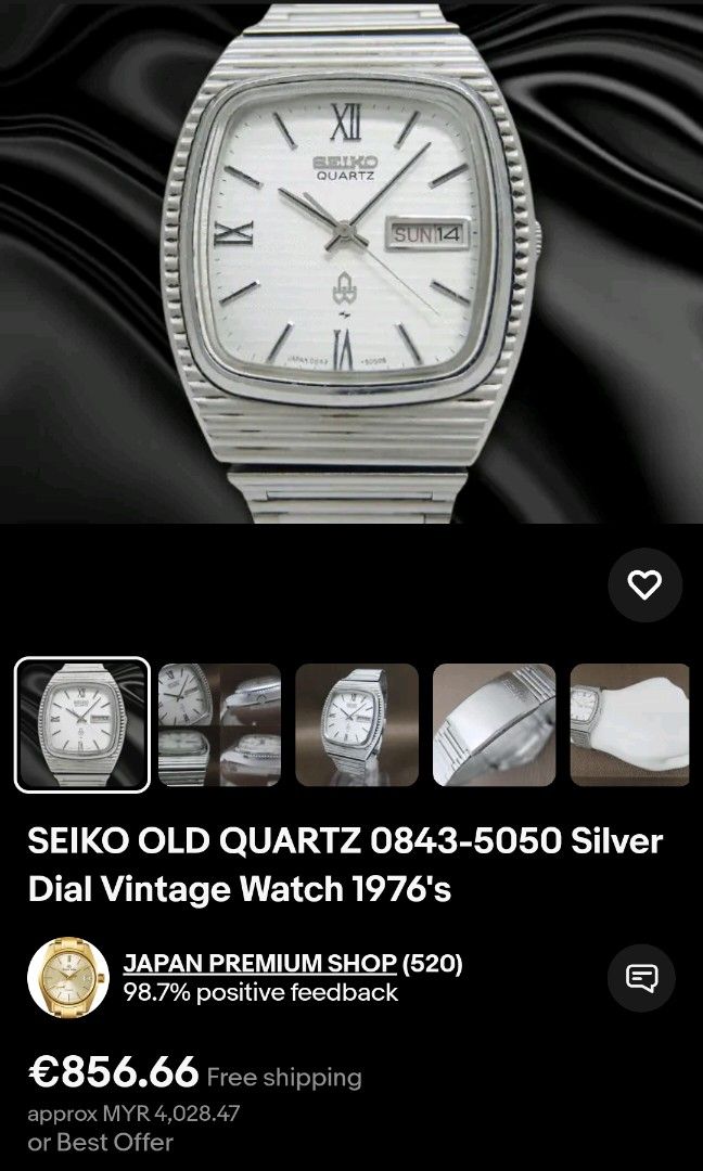 Seiko 0843-5050 Tank Vintage Quartz Men 1976, Men's Fashion, Watches ...