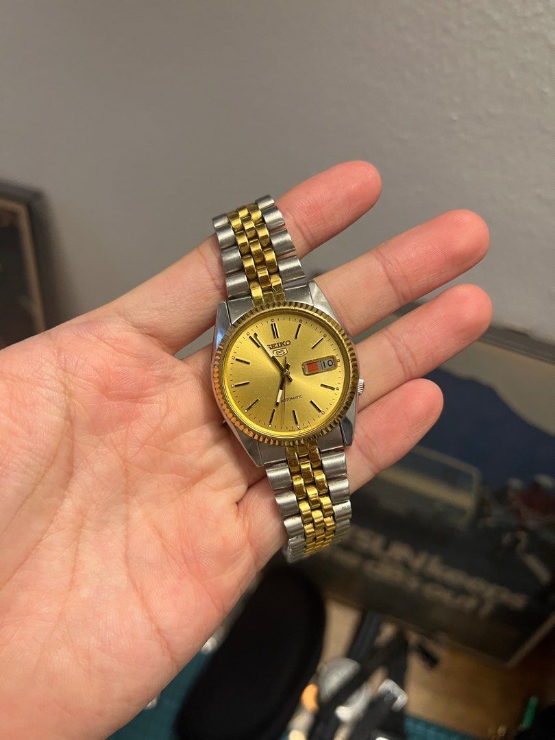 Seiko Day Date Steel & Gold, Men's Fashion, Watches & Accessories ...