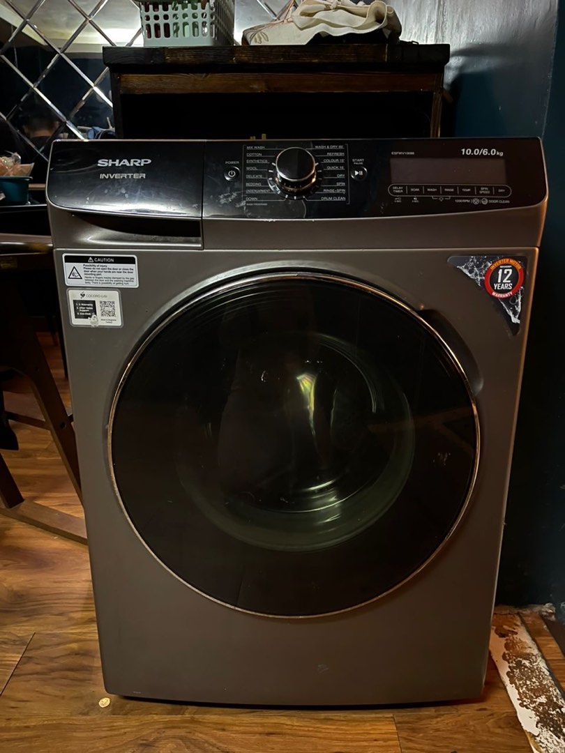 Sharp 2in1 Inverter Front Load Washer & Dryer, TV & Home Appliances ...