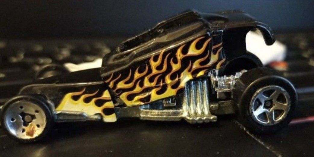 Tire Fryer Flames Metal Movable Open Hood Hot Rod Hot Wheels Car ...