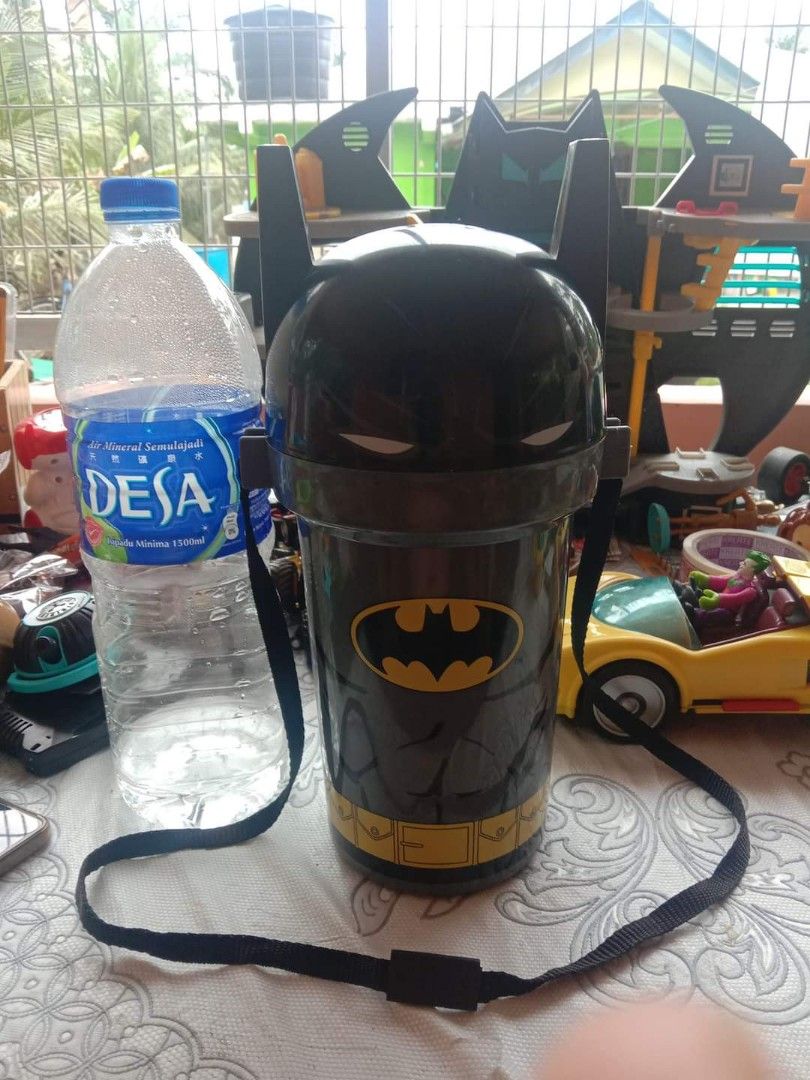 Warner Bros Batman DC Comics Popcorn Bucket Container W Lid & Strap ...