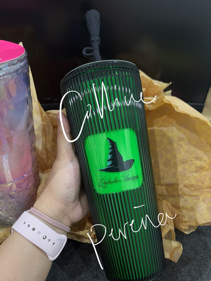 Wicked x Starbucks Elphaba Pleated Glow in the Dark Cold Cup, Furniture ...