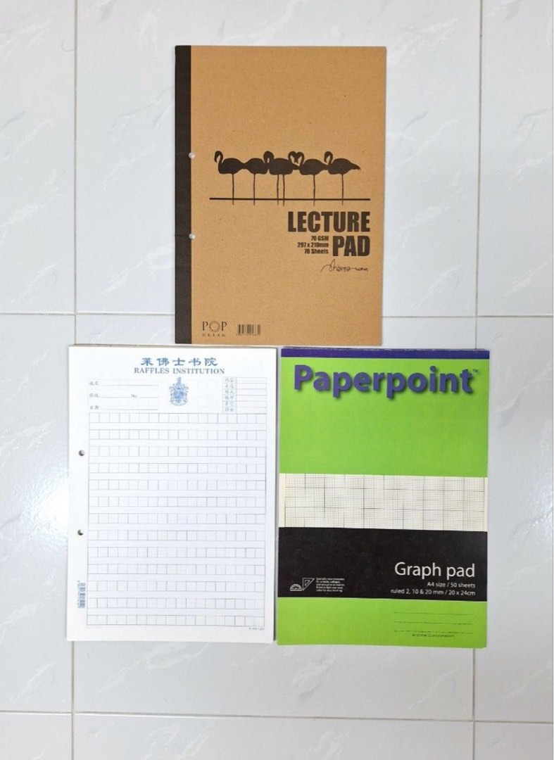 (All for $3) writing paper / foolscap paper / foolscap pad / graph ...