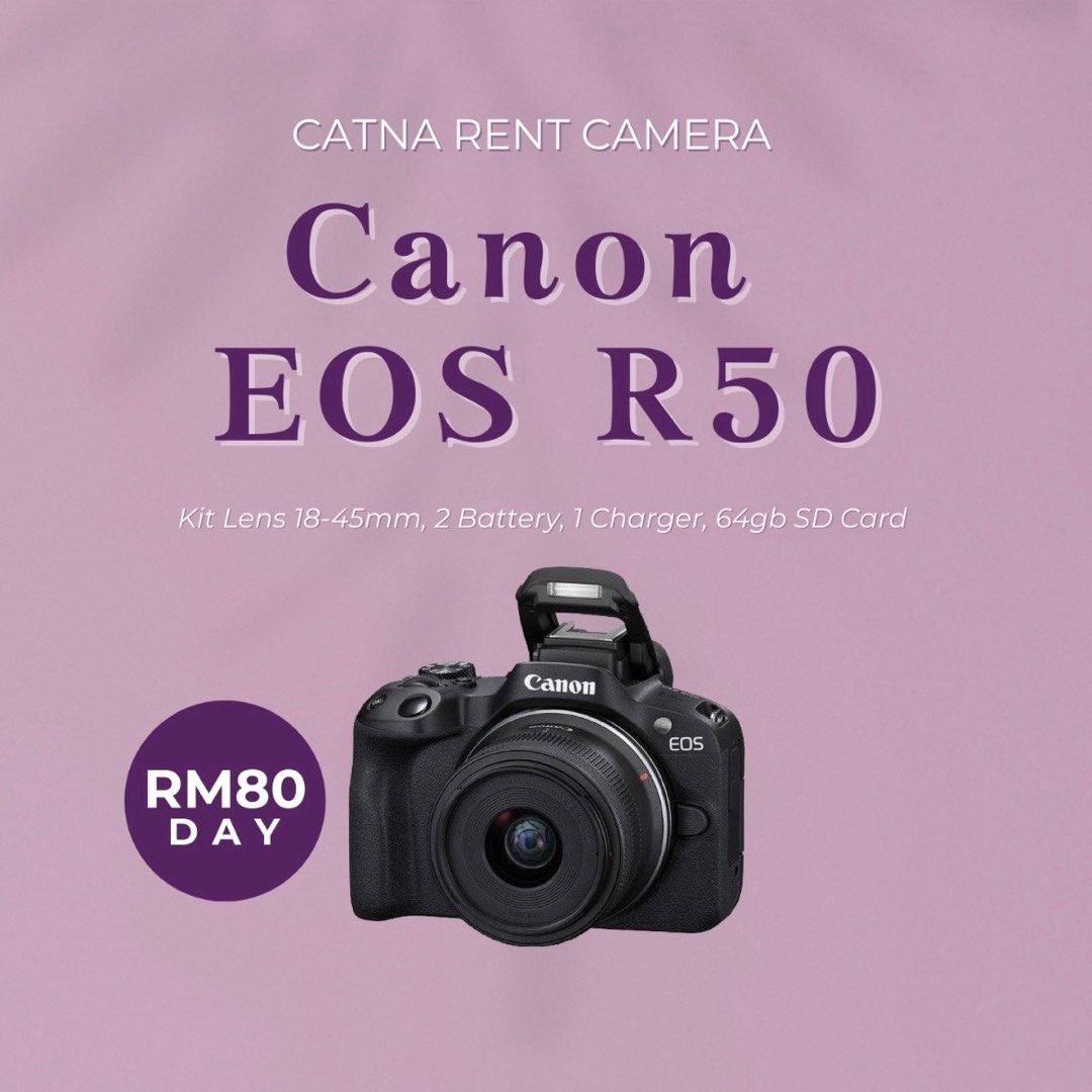 CANON EOS R50 (RENTAL), Photography, Cameras on Carousell