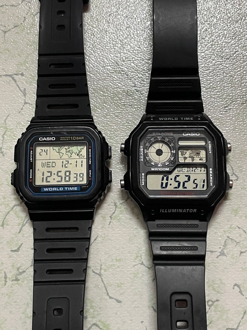 Casio world map time w520u ae1200wh, Men's Fashion, Watches ...