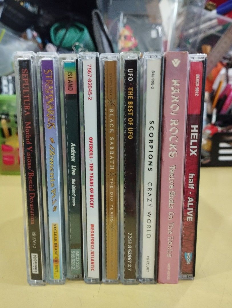 (CD) SEPULTURA STRATOVARIUS ANTHRAX OVER KILL BLACK SABBATH UFO SCORPIONS HANOI ROCKS HELIX ...