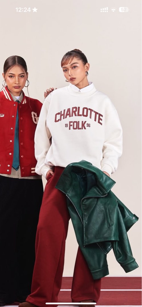 Charlotte Folk Varsity Sweater 01 - XL, Women's Fashion, Tops, Others ...