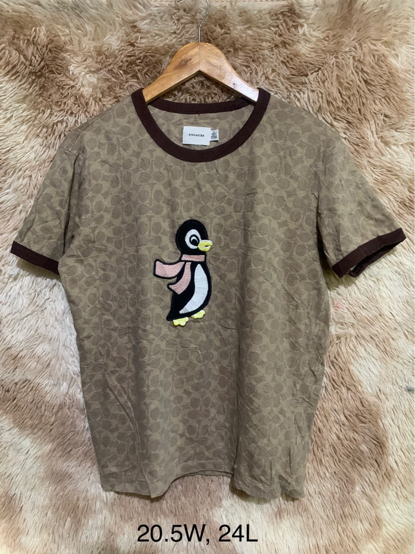COACH SIGNATURE PENGUIN T SHIRT, Luxury, Apparel on Carousell