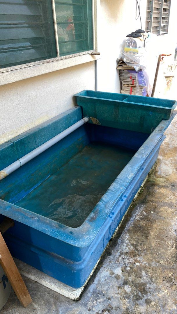 Fiber Koi Fish Pool Fish Tank Tangki Ikan + pump and filter compartment ...