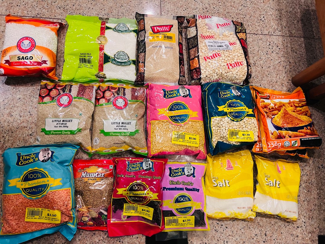 Groceries- Indian Kitchen Spices, Daals, salt, Turmeric, Sago, millets ...