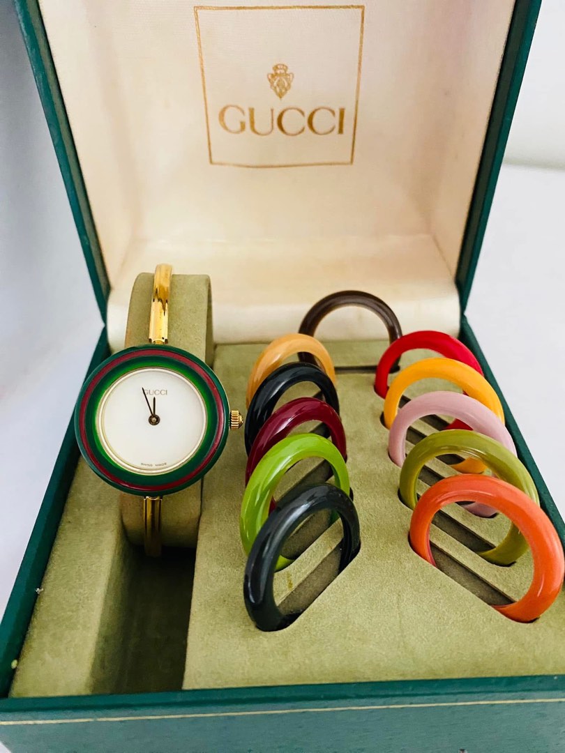 Gucci Bangle Interchangeable Bezel Watch, Women's Fashion, Watches ...