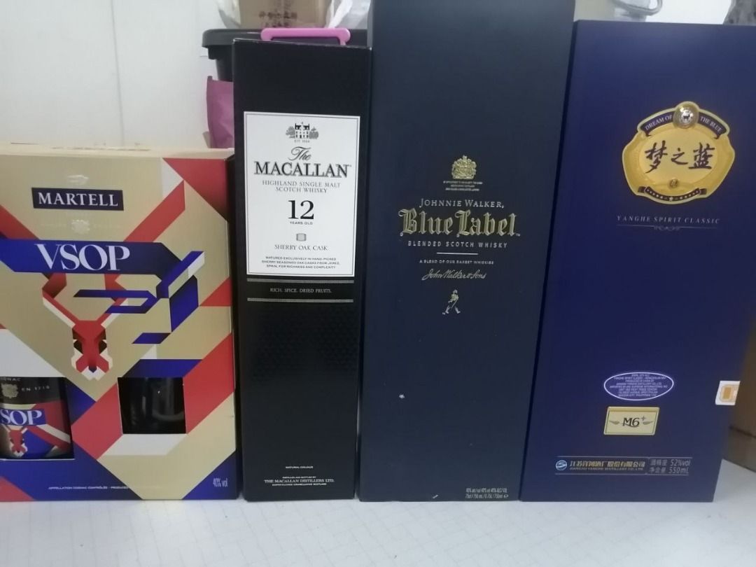 Johnnie Walker Blue Label Whisky 750ml Macallan Sherry Oak Cask 700ml ...