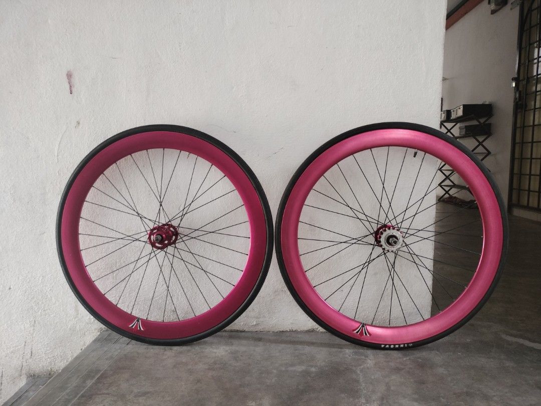 JOYTECH RED Wheelset Rim Fixie Fixed gear, Sports Equipment, Bicycles ...