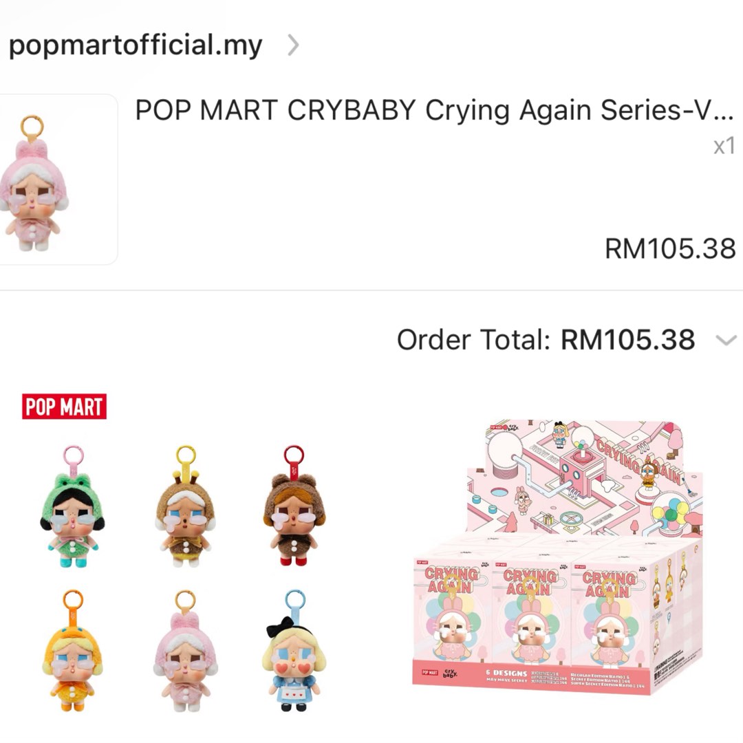 1 Day Deal! (Ready Stock) Original Pop Mart CRYBABY Crying Again Series ...