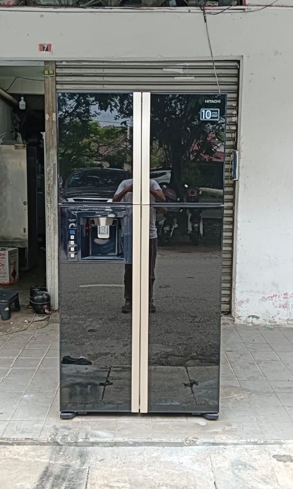 Peti sejuk peti ais fridge Hitachi inverter 582 liter 4 glass doors ...