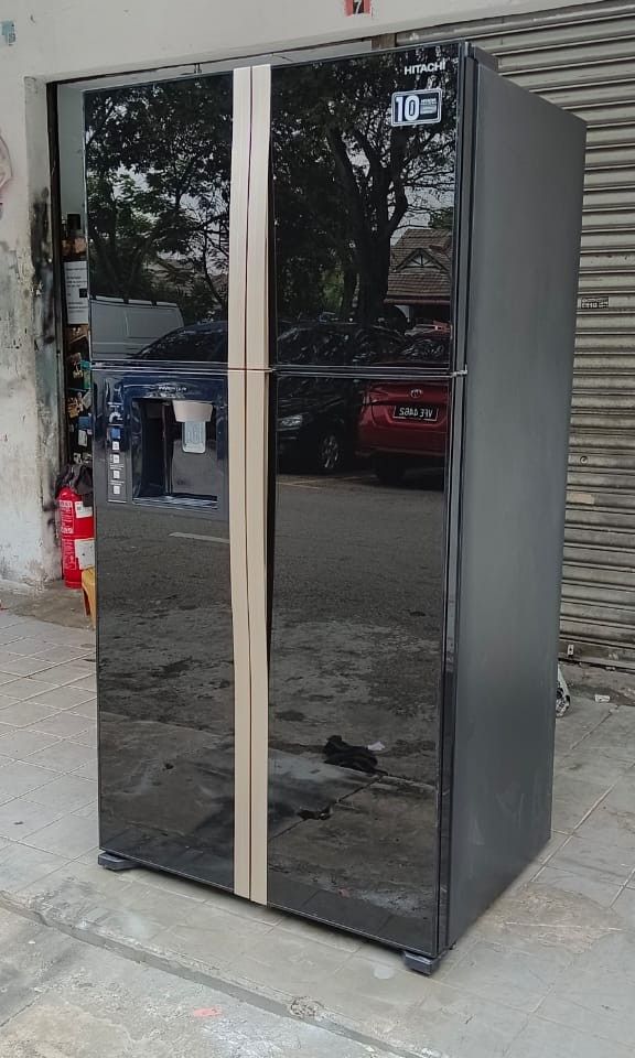 Peti sejuk peti ais fridge Hitachi inverter 582 liter 4 glass doors ...