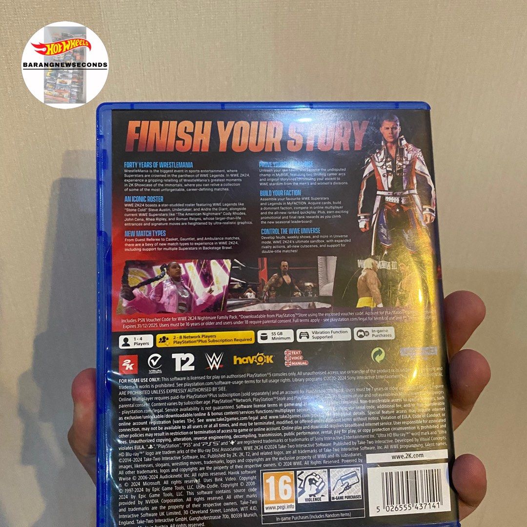 PS5 WWE 2k24 Original Disc, Video Game, Game di Carousell