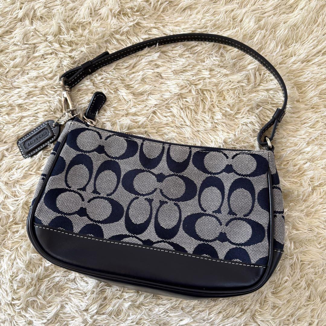 rare coach demi bag in navy, Luxury, Bags & Wallets on Carousell
