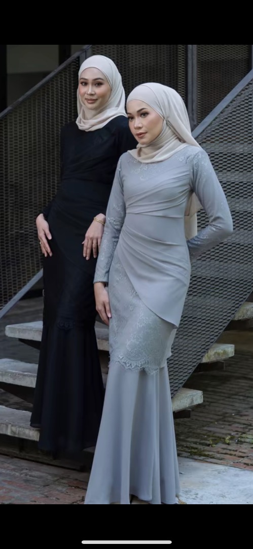 Rayha Luxe Kurunf Chiffon Deluna Black, Women's Fashion, Muslimah ...