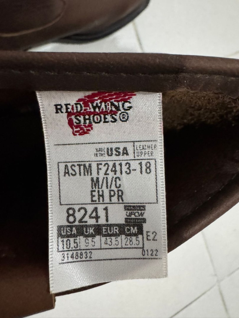 Red wing 8241 safety shoes (New) US10.5, Men's Fashion, Footwear, Boots ...