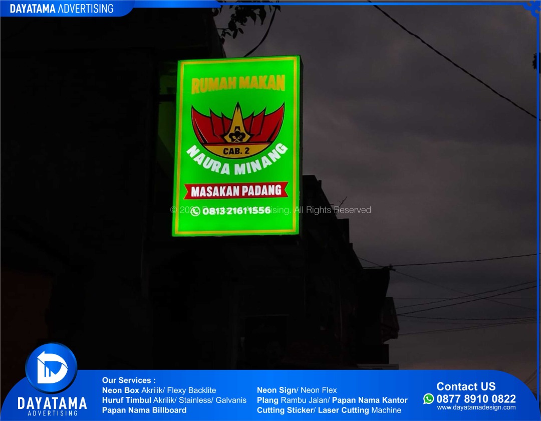 Signboard Neon Box Warung Nasi Padang, Desain & Kerajinan Tangan ...