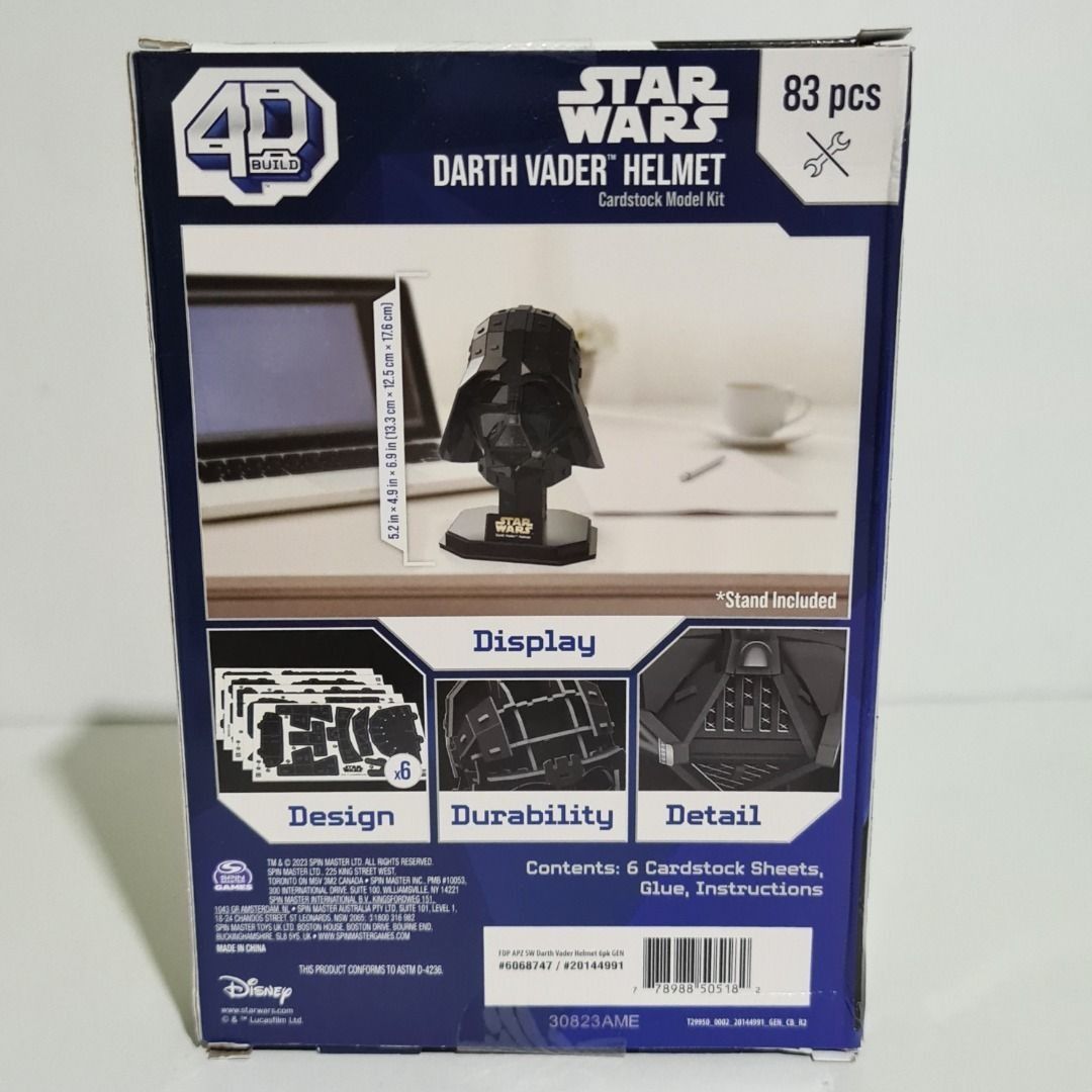 Star Wars 4D Build Darth Vader Helmet Puzzle Model Kit w/ stand ...