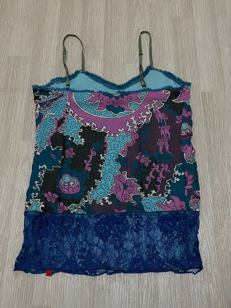 Vintage edc by Espirit y2k 90s early 2000s art unique top paisley boho gypsy earthgirl whimsical ...