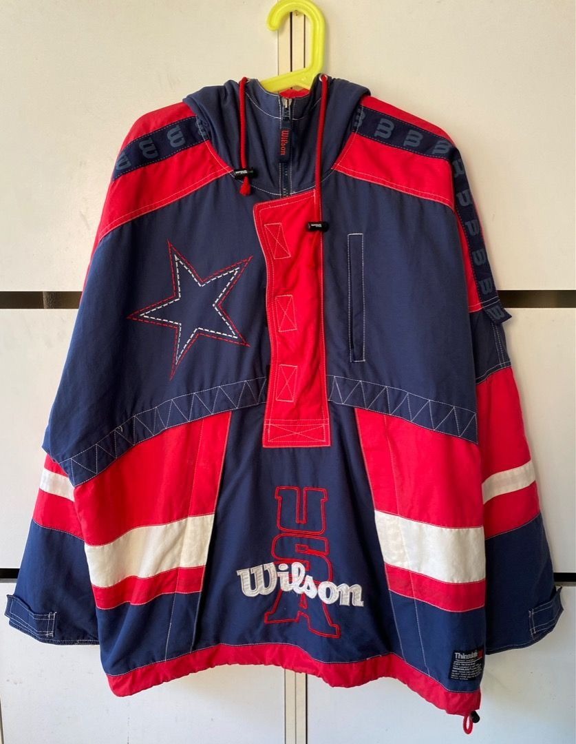 VINTAGE WILSON USA TEAM HOODED JACKET - F32, Men's Fashion, Coats ...