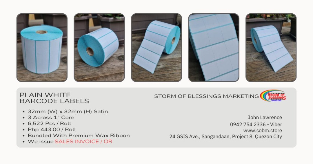 32mm x 32mm Barcode Sticker for Kultura, Hobbies & Toys, Stationary ...