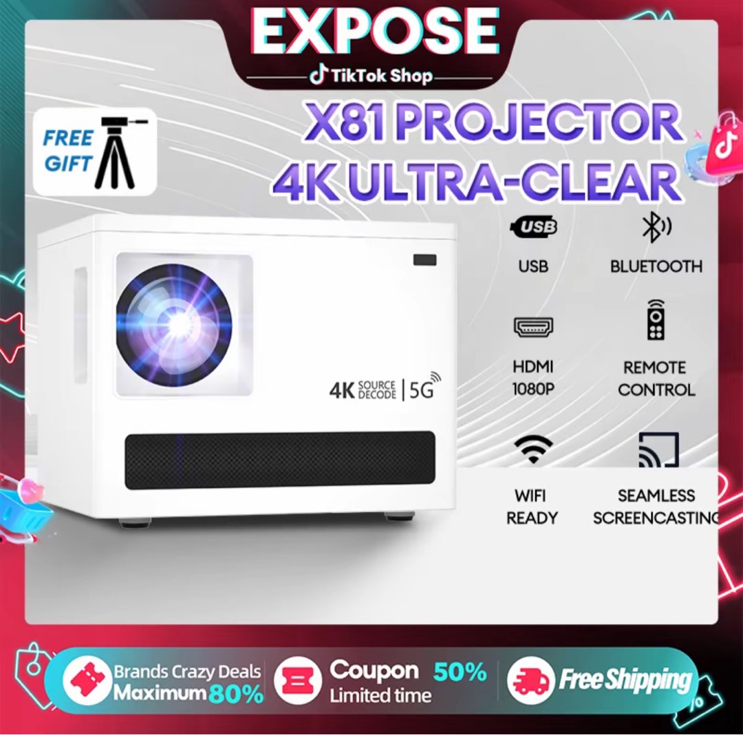 4K MINI PROJECTOR 9000 LUMENS, TV & Home Appliances, Electrical ...