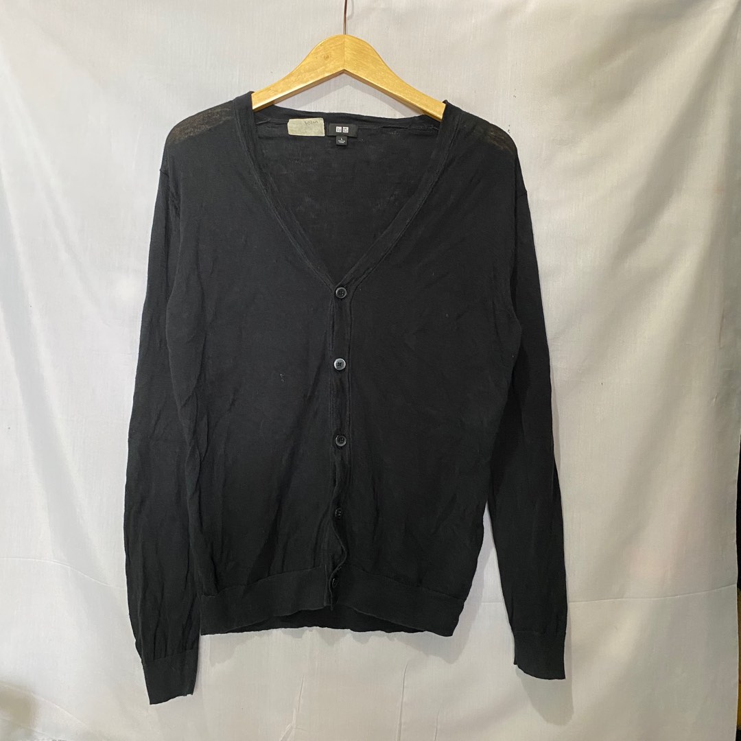 Cardigan Uniqlo Hitam Lengan Panjang Big Wanita, Fesyen Wanita, Pakaian ...