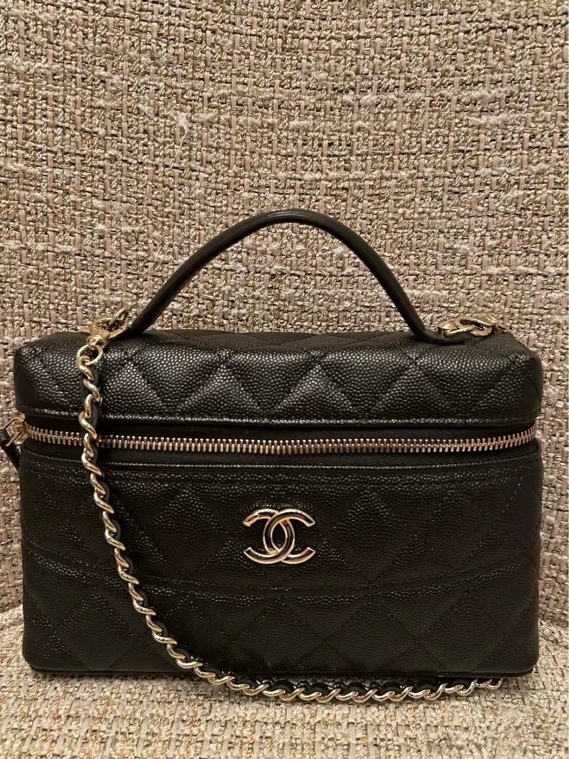 (Pre-order) Chanel 25C Long Vanity with chain LP 包 黑色荔枝皮, 名牌, 手袋及銀包 - Carousell