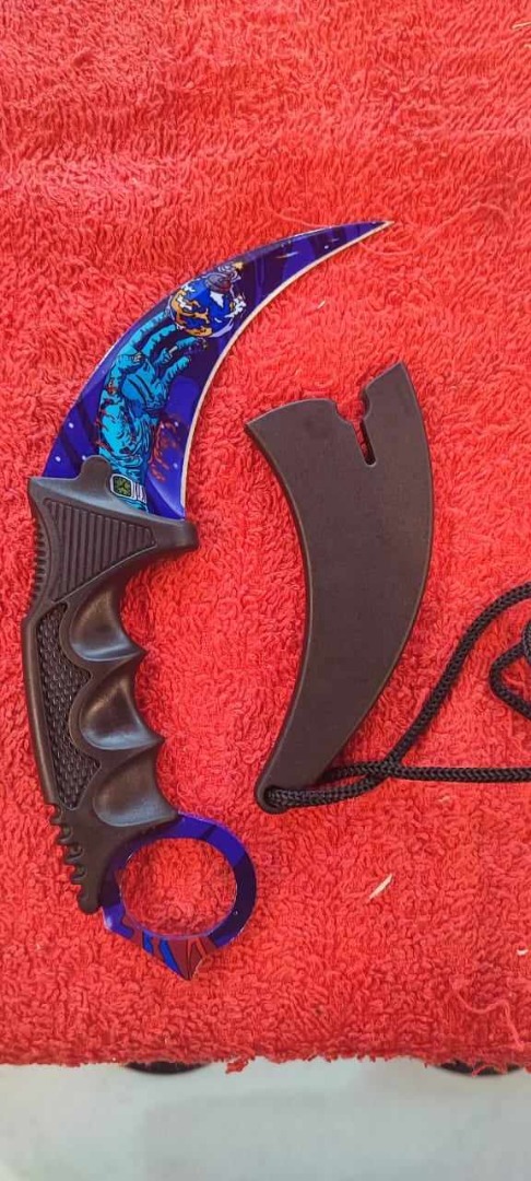 CSGO Blue Claw Karambit with Sheath, Hobbies & Toys, Collectibles & Memorabilia, Vintage ...