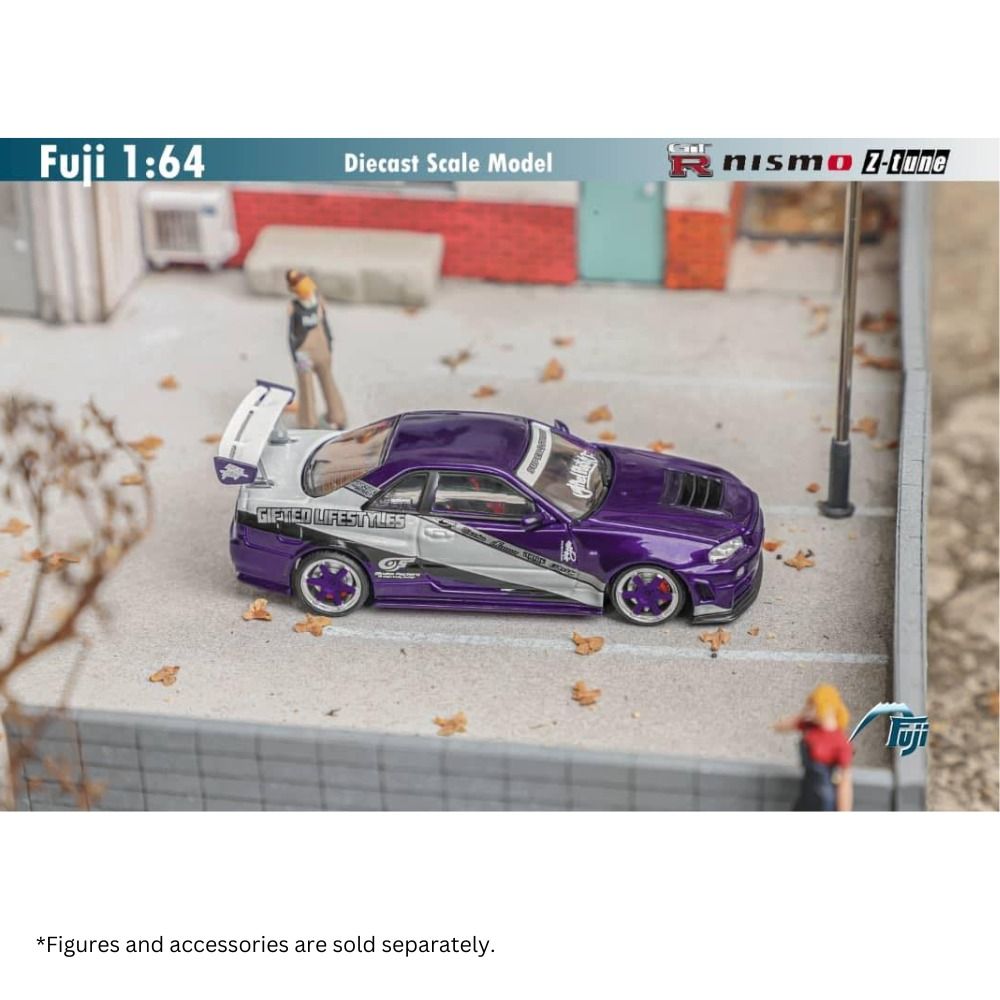 Fuji 1/64 Scale Skyline GT-R R34 Nismo Z-Tune Gifted Purple (High Wing) Die-cast Car, Hobbies ...