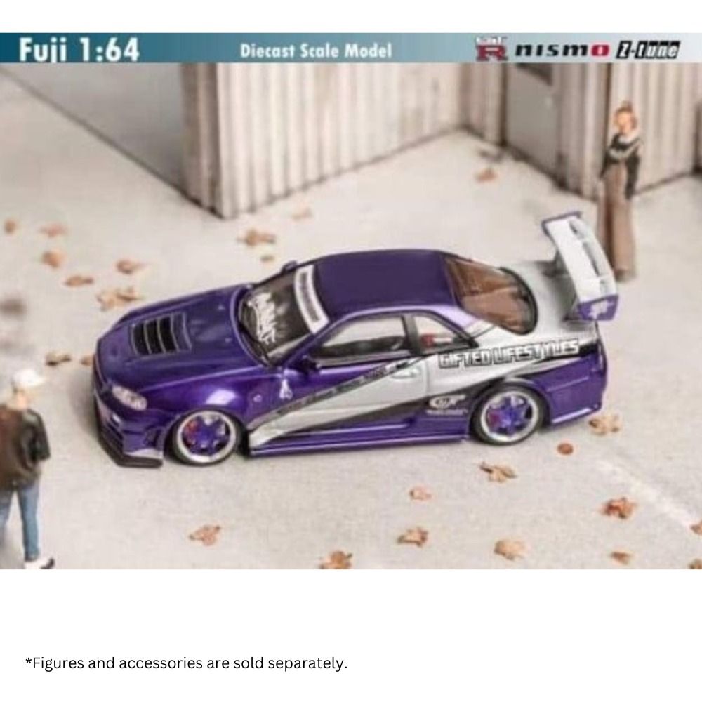 Fuji 1/64 Scale Skyline GT-R R34 Nismo Z-Tune Gifted Purple (High Wing) Die-cast Car, Hobbies ...
