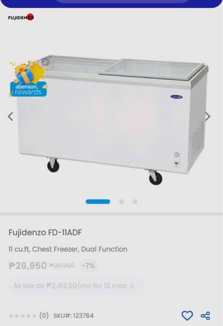Fujidenzo FD-ADF 11 cu.ft chest freezer, dual function secondhand, TV ...