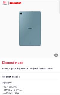 Galaxy Tab S6 Lite WiFi Angora Blue 64GB, Mobile Phones & Gadgets ...