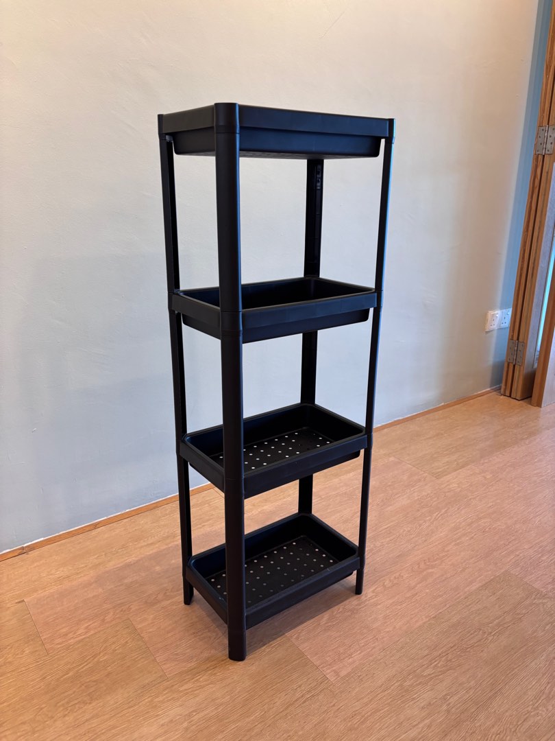 IKEA VESKEN shelf (black), Furniture & Home Living, Furniture, Shelves ...