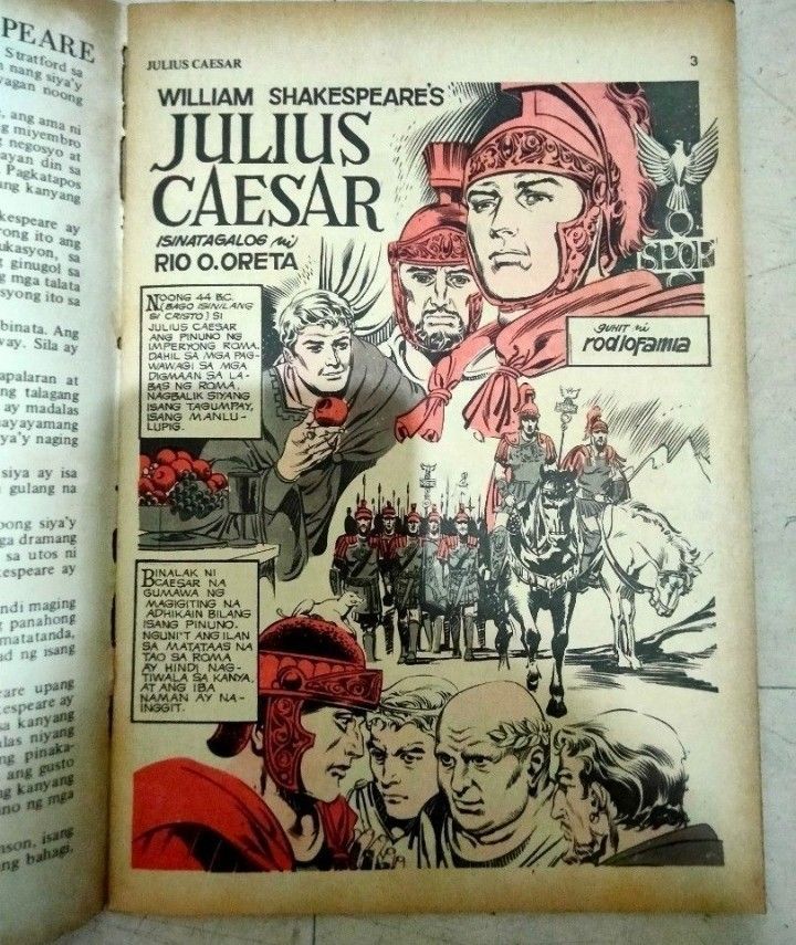 JULIUS CEASAR: 70's Tagalog version Komiks Famous Classics Illustrated ...