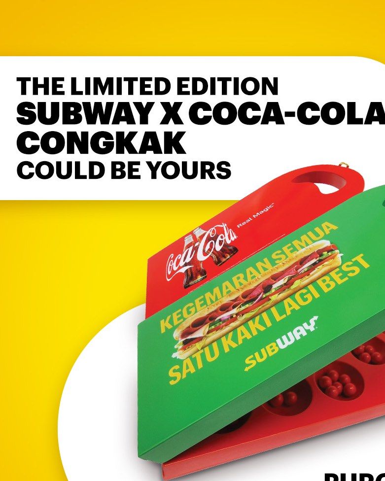 Limited Edition Subway X Coca-Cola Congkak Game, Hobbies & Toys ...