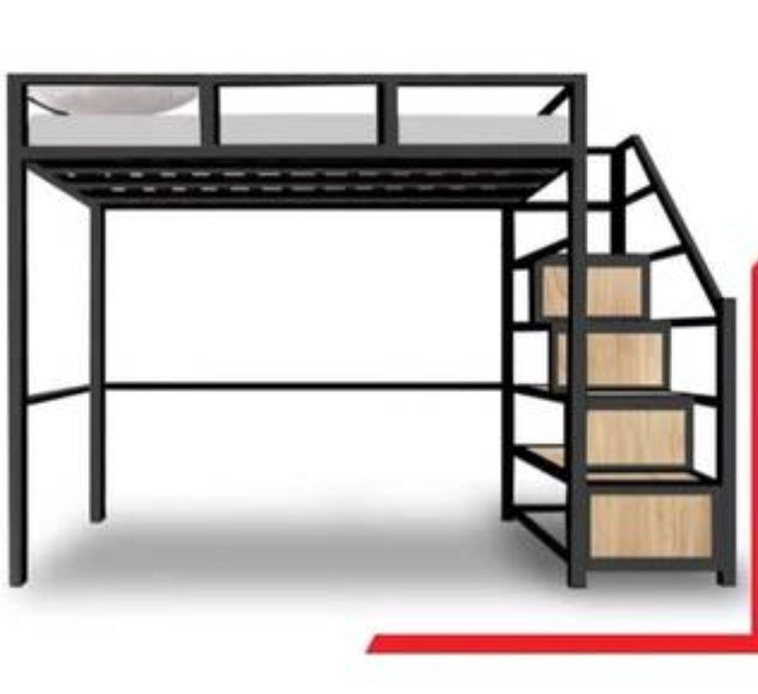 Metal bed frame double decker bunk bed quean, Furniture & Home Living ...