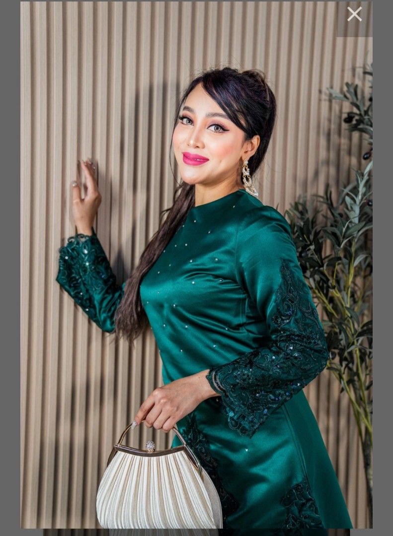 NATALIE LA BELLA EMERALD GREEN BAJU RAYA 2024, Women's Fashion ...