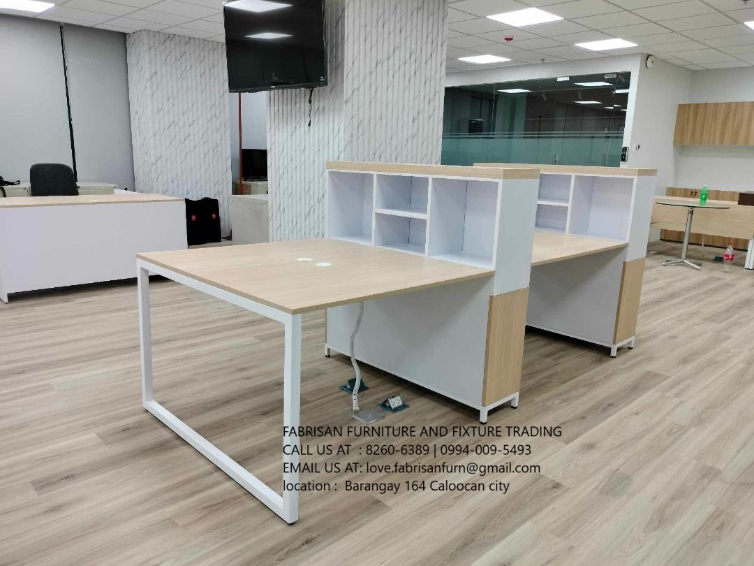 Office Work Table With Storage Drawers shelves and divider, Office ...