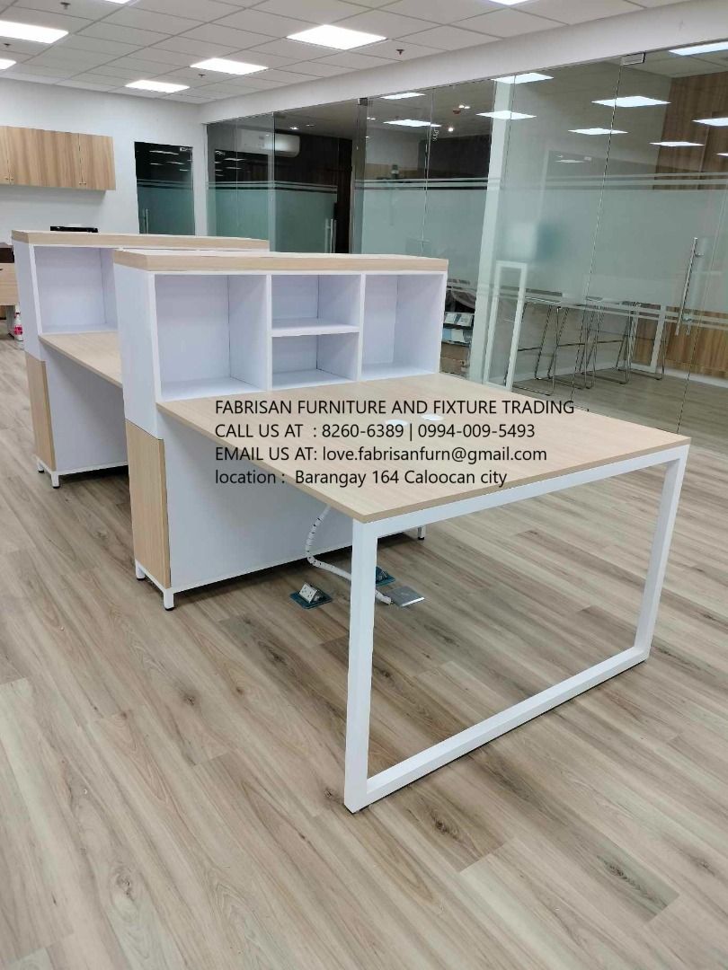 Office Work Table With Storage Drawers shelves and divider, Office ...