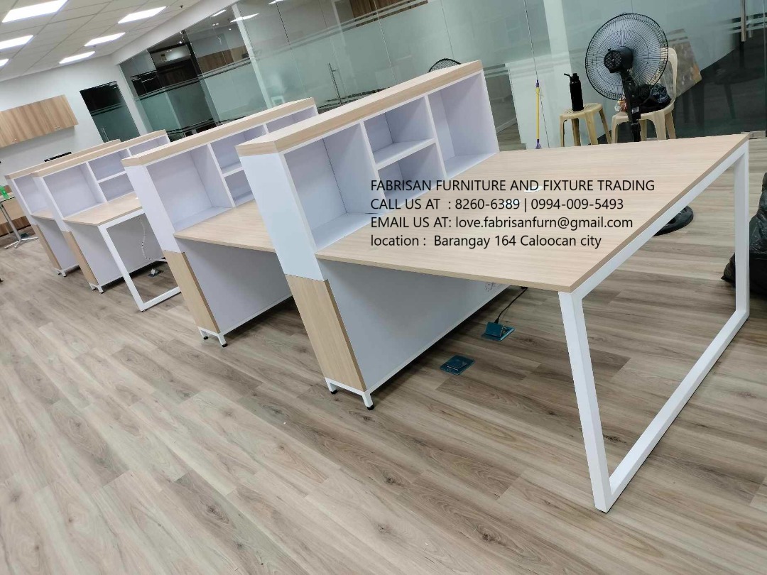 Office Work Table With Storage Drawers shelves and divider, Office ...