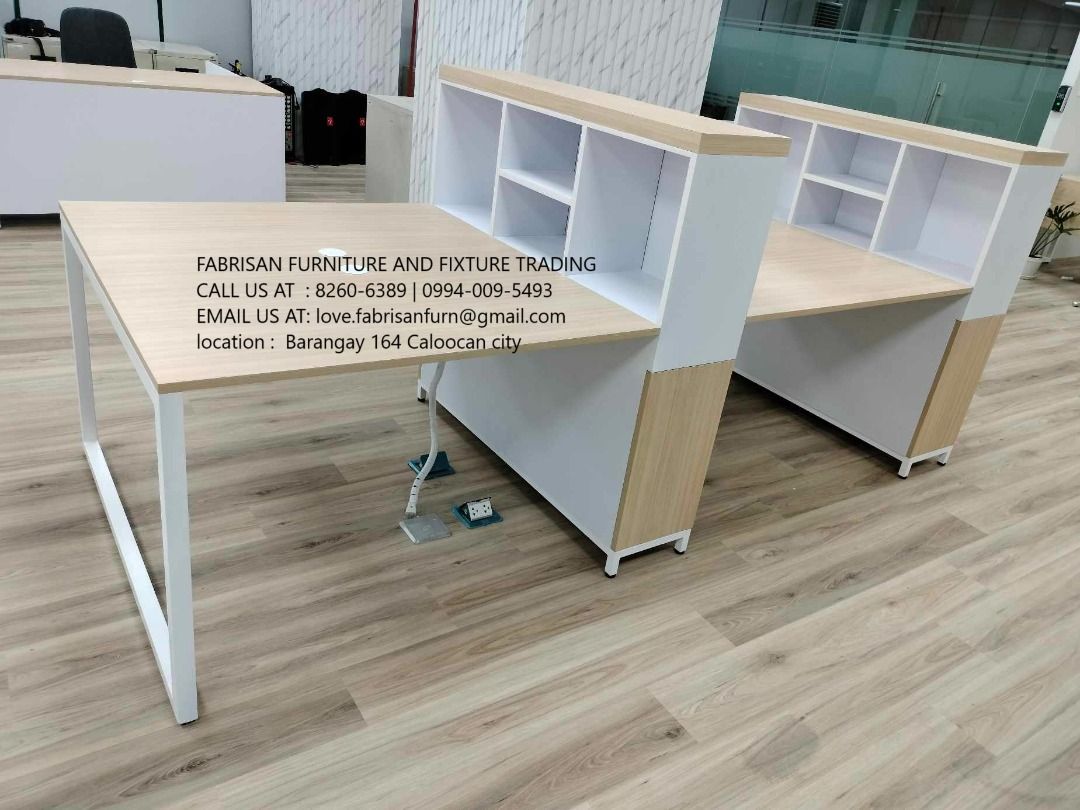 Office Work Table With Storage Drawers shelves and divider, Office ...