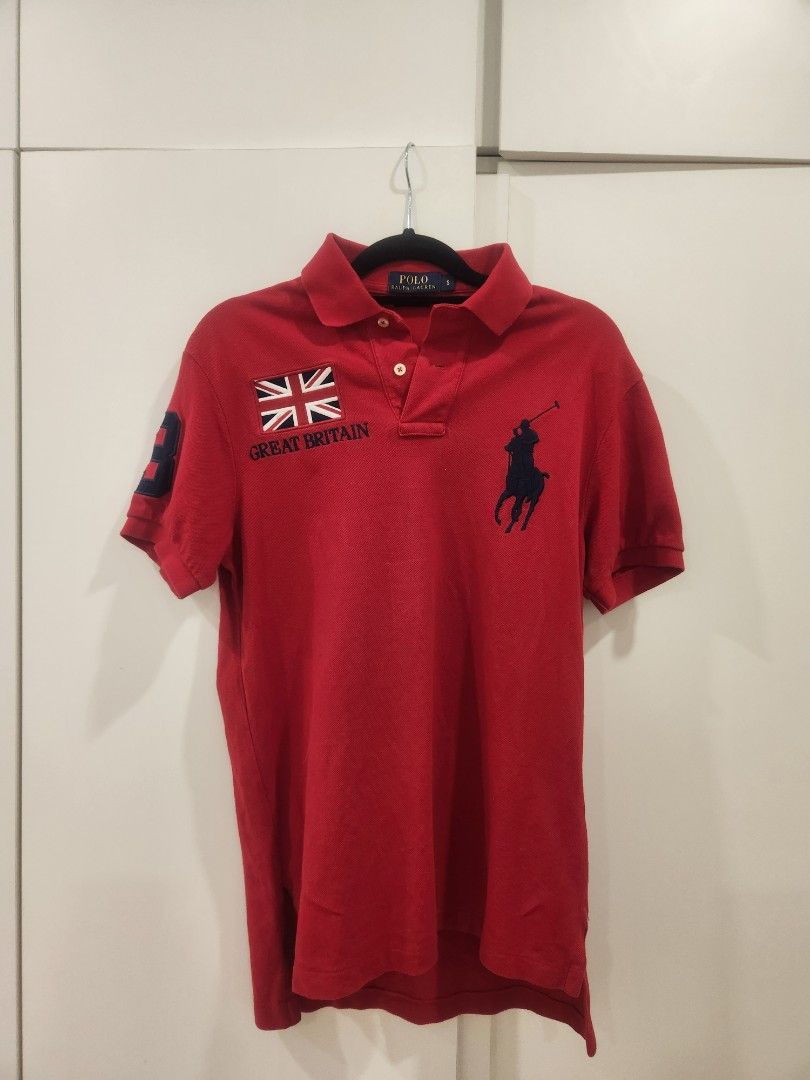 Original Polo Ralph Lauren UK red Polo T - S size, Men's Fashion, Tops ...