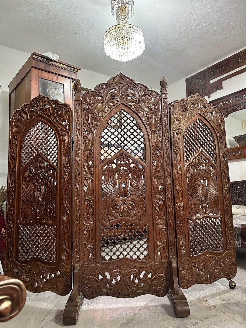 Partition antique Thailand teak, Furniture & Home Living, Furniture, Shelves, Cabinets & Racks ...